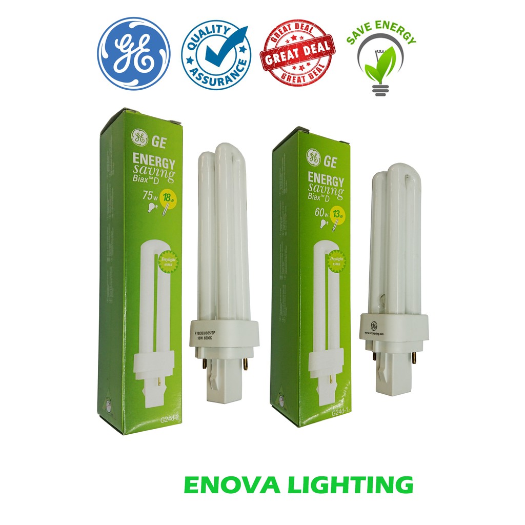 WHITE COLOR PLC BULB ENERGY SAVING GE 13W 18W LIGHT BULB GE BRAND SAME ...