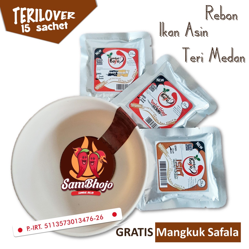 Sambhojo - Sambal Sachet Packet, Salted Fish Sambal, Medan Anchovy ...