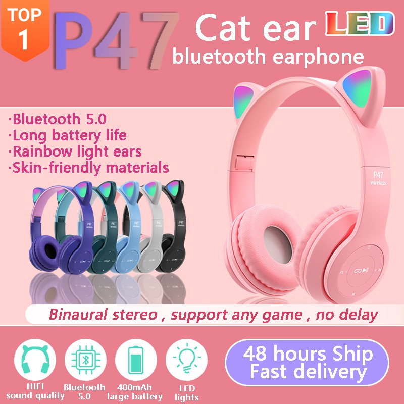 P47/Y08 Foldable Wireless Bluetooth Headphone Stereo Headset Earphone ...