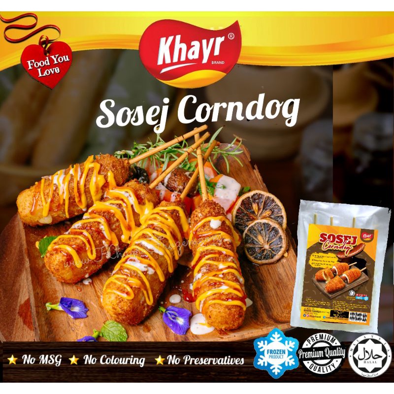 Khayr Sosej Corndog (Chicken) - made by Chef| No MSG | Lean Meat ...