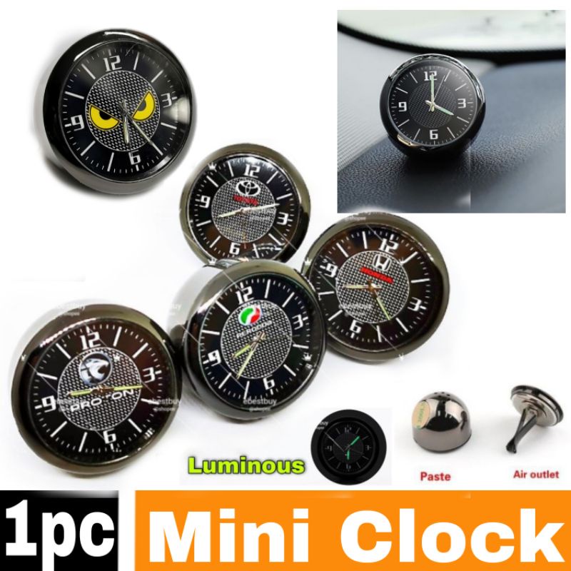 Mini Car Clock Luminous Quartz Proton Perodua Toyota Honda dashboard ...