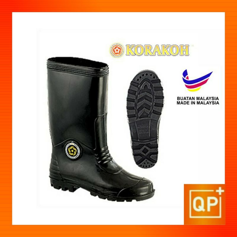 KORAKOH BLACK RUBBER BOOT SAFETY RUBBER BOOT RAIN BOOT#6000 KASUT GETAH HITAM | Shopee Malaysia