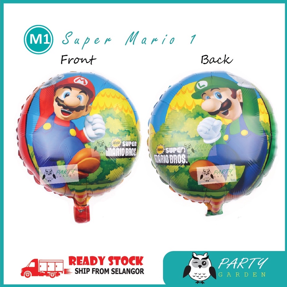 Super Mario Foil Balloon Party Hat Paper Bag Mario Luigi | Shopee Malaysia