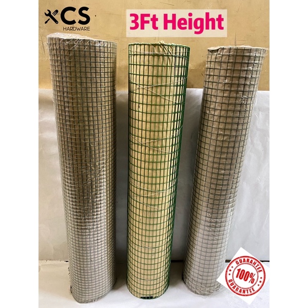 ReadyStock!!!🔥3ft x 45ft green PVC coated galvanized welded wire mesh ...