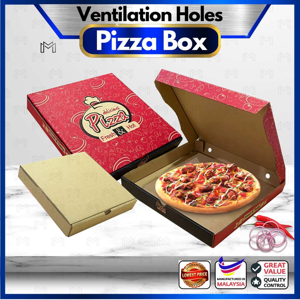 Printed Pizza Box Food Box Cake Box Kotak Pizza Cetak White Kotak Talam ...