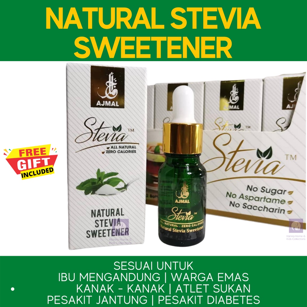 Ajmal Stevia Natural Sweetener Sugar Replacement Halal Jakim 10ml Ibu ...