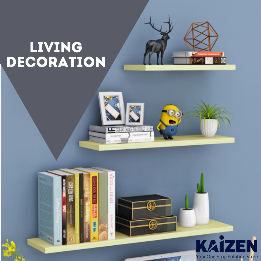 3 IN 1 Set Floating Wall Shelf Rack Display Living Dining Room | Shopee ...
