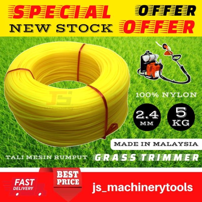 Tali mesin rumput 2.4mm 5KG Grass Trimmer Line 100% Nylon for Grass ...