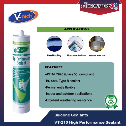 V-Tech VT-210 Silicone High Performance Sealant 300ml Sika ...