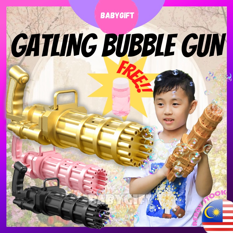 15 Holes LED Bubble Gun Gatling Rocket Launcher Bazooka Toy TikTok ...