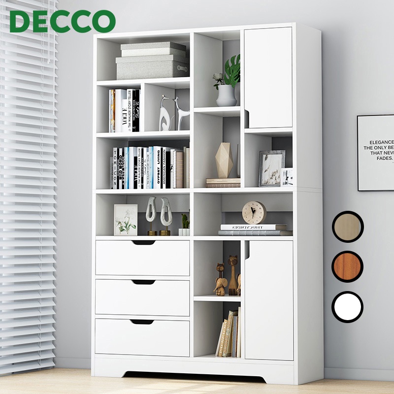Decco Modern Storage Rack Big Capacity Wooden Living Room Bookshelf ...