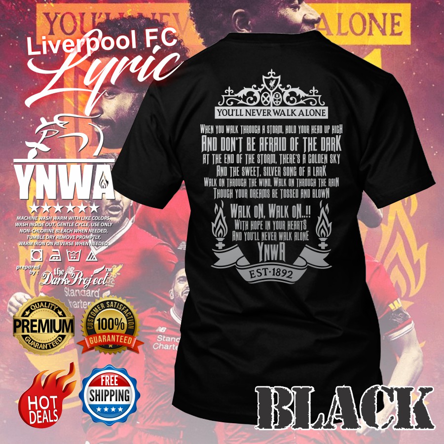 Liverpool FC Lyric Song YNWA Black Edt Super Premium Available big size ...