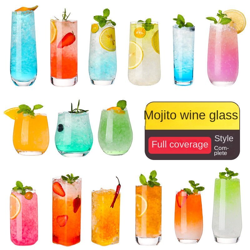 MOJITO Glass Cocktail Bar Collin Long Drink Cup Juice Creative Mixing ...