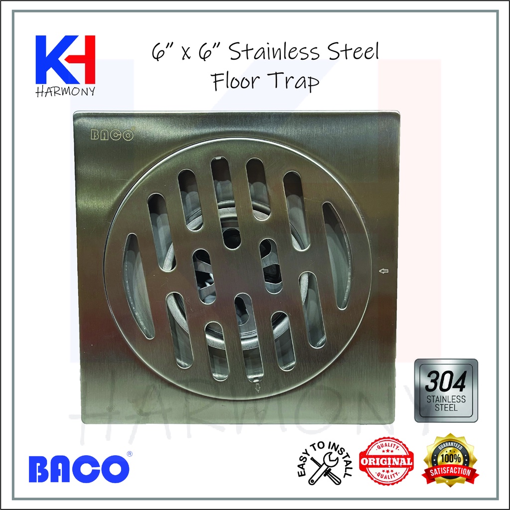 6''x6'' HEAVY DUTY SUS304 Stainless Steel Floor Trap Floor Grating Anti ...