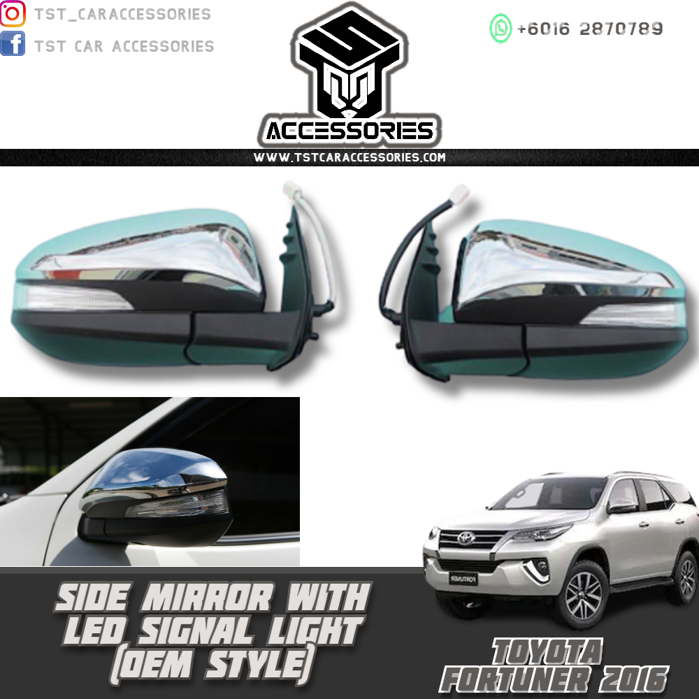 TOYOTA FORTUNER 2016 SIDE MIRROR WITH LED SIGNER LIGHT ( L & R ...