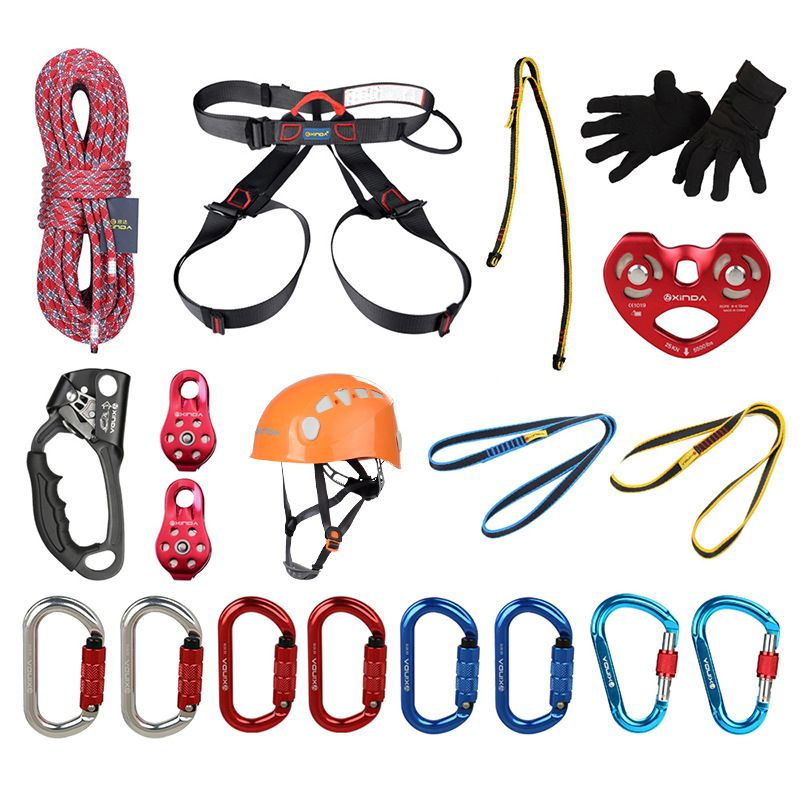 VgoNature Flying Fox Equipment Set Static Rope Safety Harness Riser ...