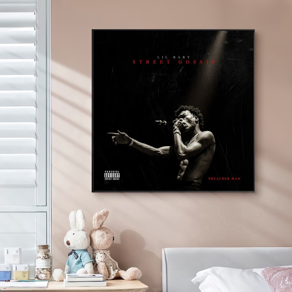 Lil Baby Street Gossip Music Album Cover Canvas Poster Hip Hop Rapper ...
