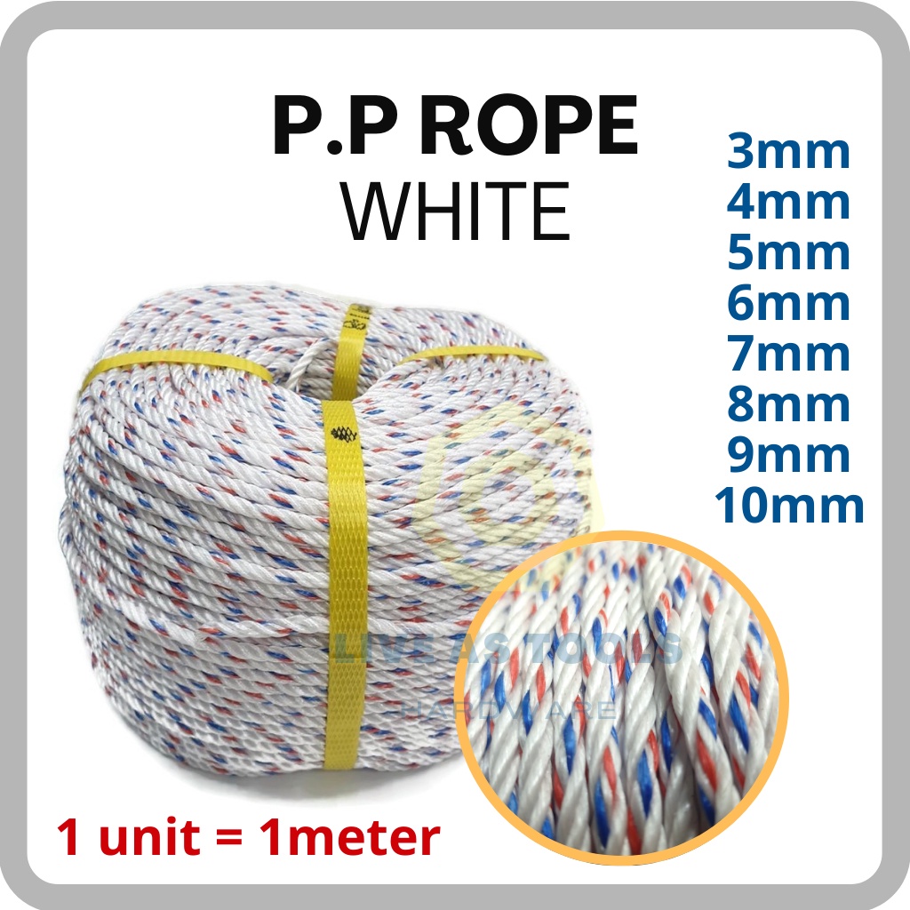 [Meter] 3-10mm PP Rope / Polypropylene Rope / Nylon Rope / Tali 3mm 4mm 5mm 6mm 7mm 8mm 9mm 10mm ...