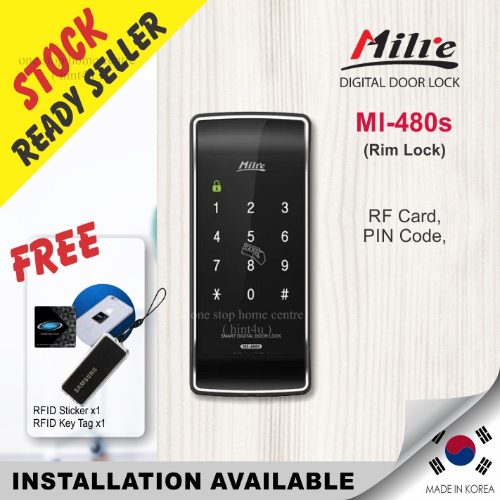 (Free HAFELE,St Guchi,Samsung RFID x1) Milre MI-480s RIM DIGITAL LOCK | Shopee Malaysia