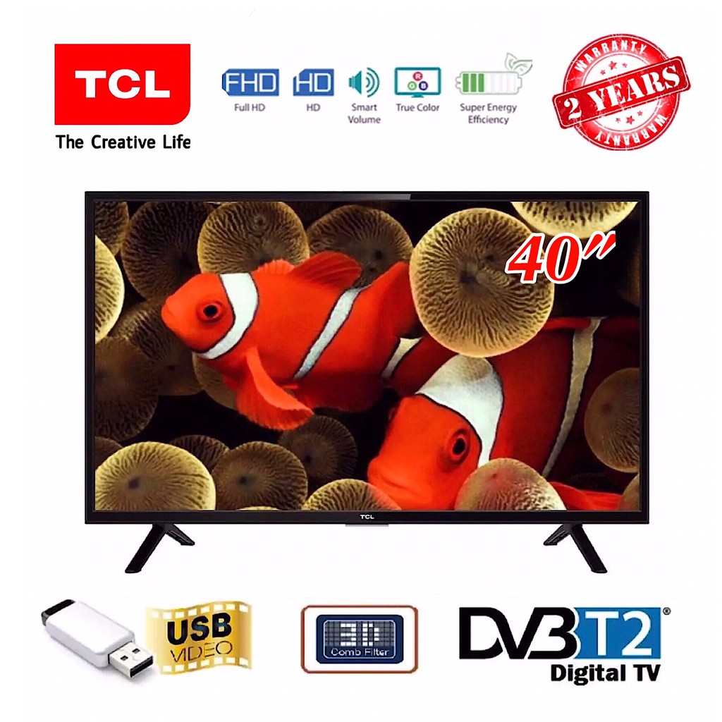 TCL 40" DVB-T2 Full HD LED TV 40D3000 | Shopee Malaysia
