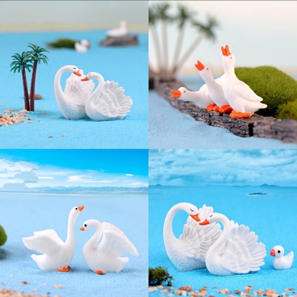 Beautiful Swan Ecological Bottle Decoration Aquarium Landscape Ornament ...