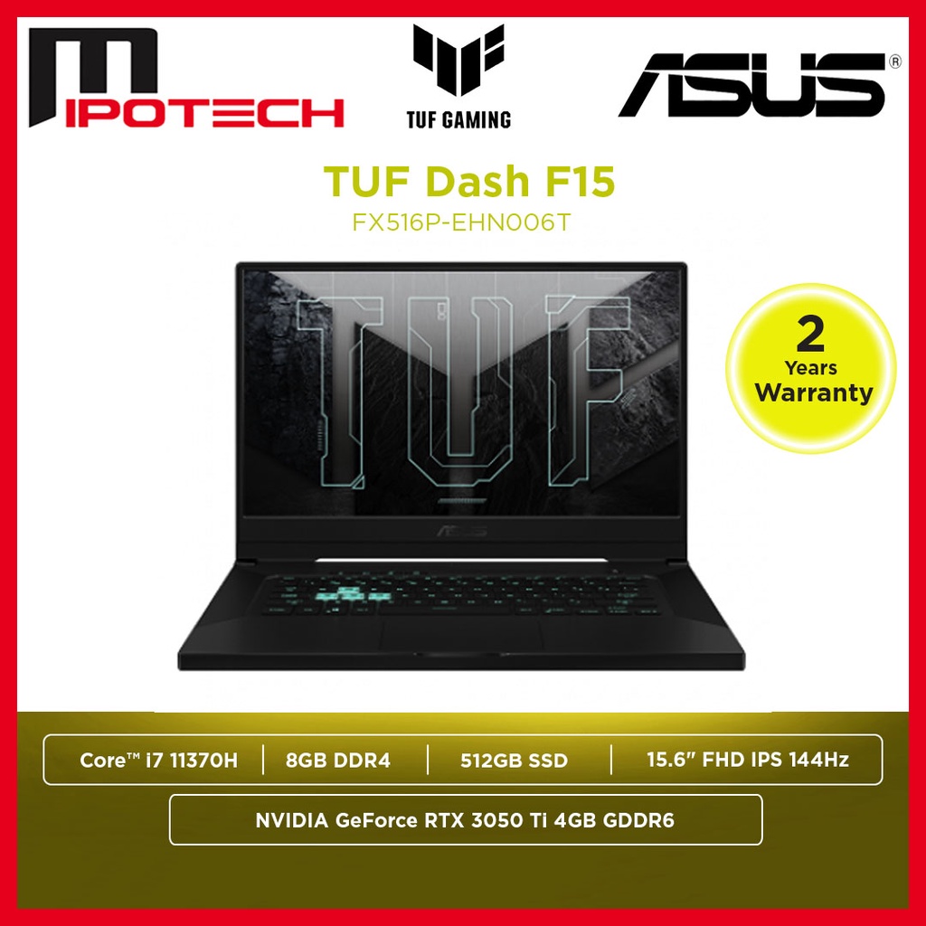 ASUS TUF DASH F15 (2021) FX516P-EHN006T Gaming Laptop (i7-11370H/8GB/512GB SSD/RTX3050Ti 4GB ...