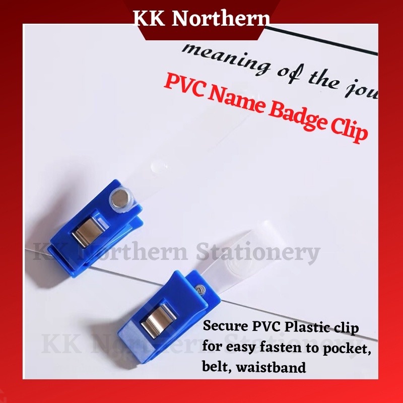 Plastic Name Badge Clip (100pcs) PVC Name Badge Clip Badge Card Holder ...