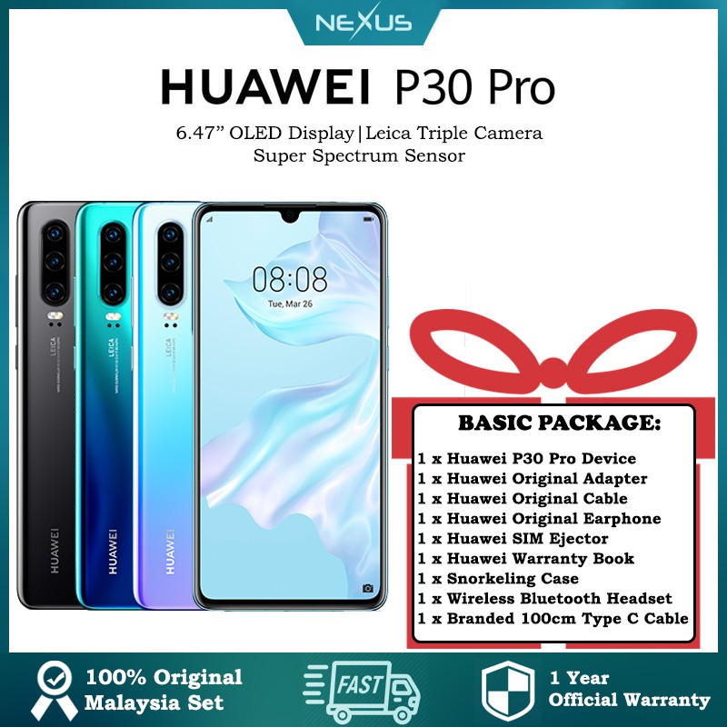 Huawei P30 Pro [8GB+256GB] 🎁FREE Gifts🎁 Original Huawei Malaysia | Shopee Malaysia