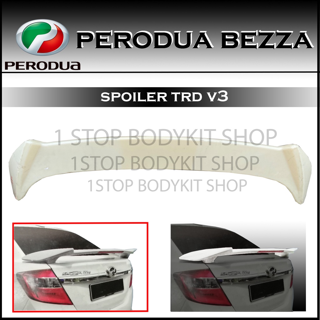 PERODUA BEZZA SPOILER WITH LED (TR-D V3)FIBER(FIBERGLASS)SKIRT LIP ...