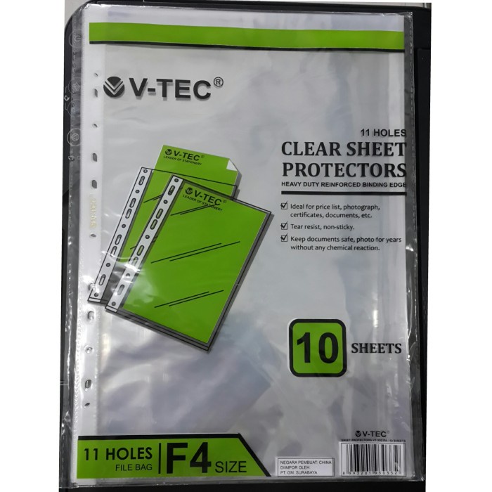 Sheet Protector Vtech Size F4 (10 Sheets) | Shopee Malaysia