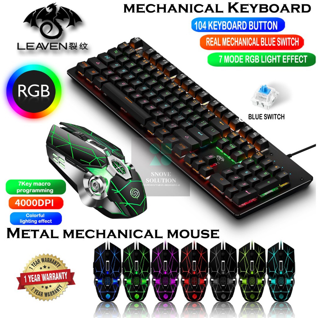 🔥READY STOCK MALAYSIA🔥 (RGB Bundle) OUTEMU Blue Switch Mechanical ...