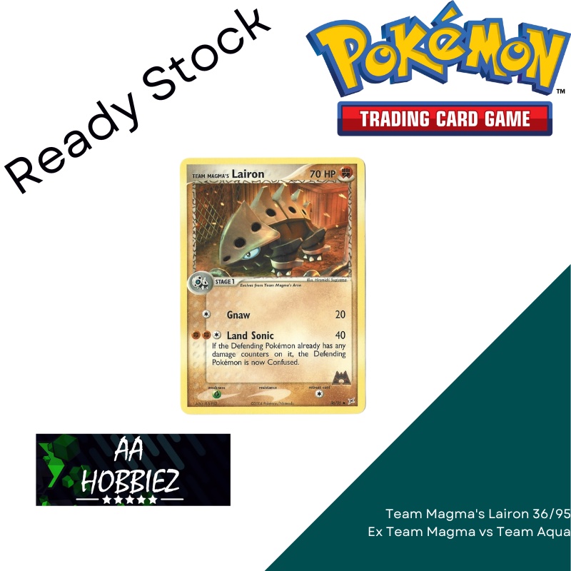 Pokemon TCG Team Magma Lairon 36/95 Ex Team Magma vs Team Aqua | Shopee Malaysia