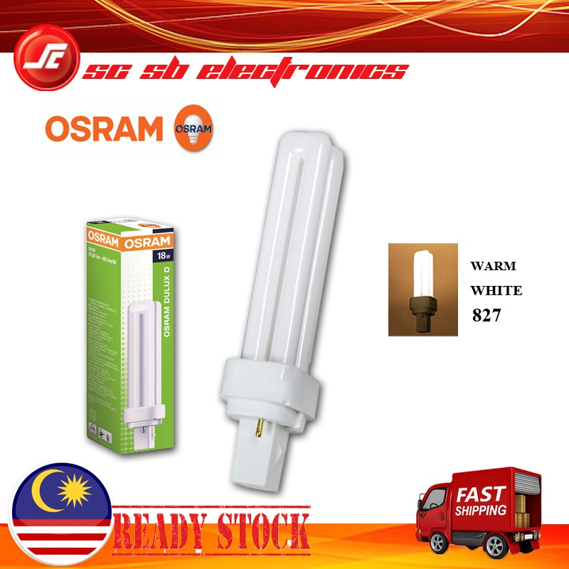 OSRAM DULUX D PLC 18W (827 WARM WHITE/840 COOL WHITE/865 DAYLIGHT) | Shopee Malaysia
