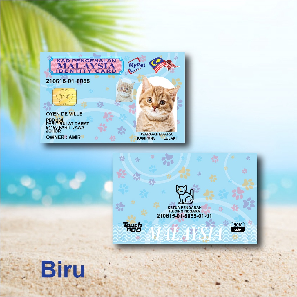 Premium IC Kucing, Identity Card Kucing, Kad Pengenalan Kucing Paling ...