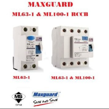 MAXGUARD RCCB ELCB 2Pole 4Pole 25A 40A 63A 100A 10ma 30ma 100ma 300ma ...