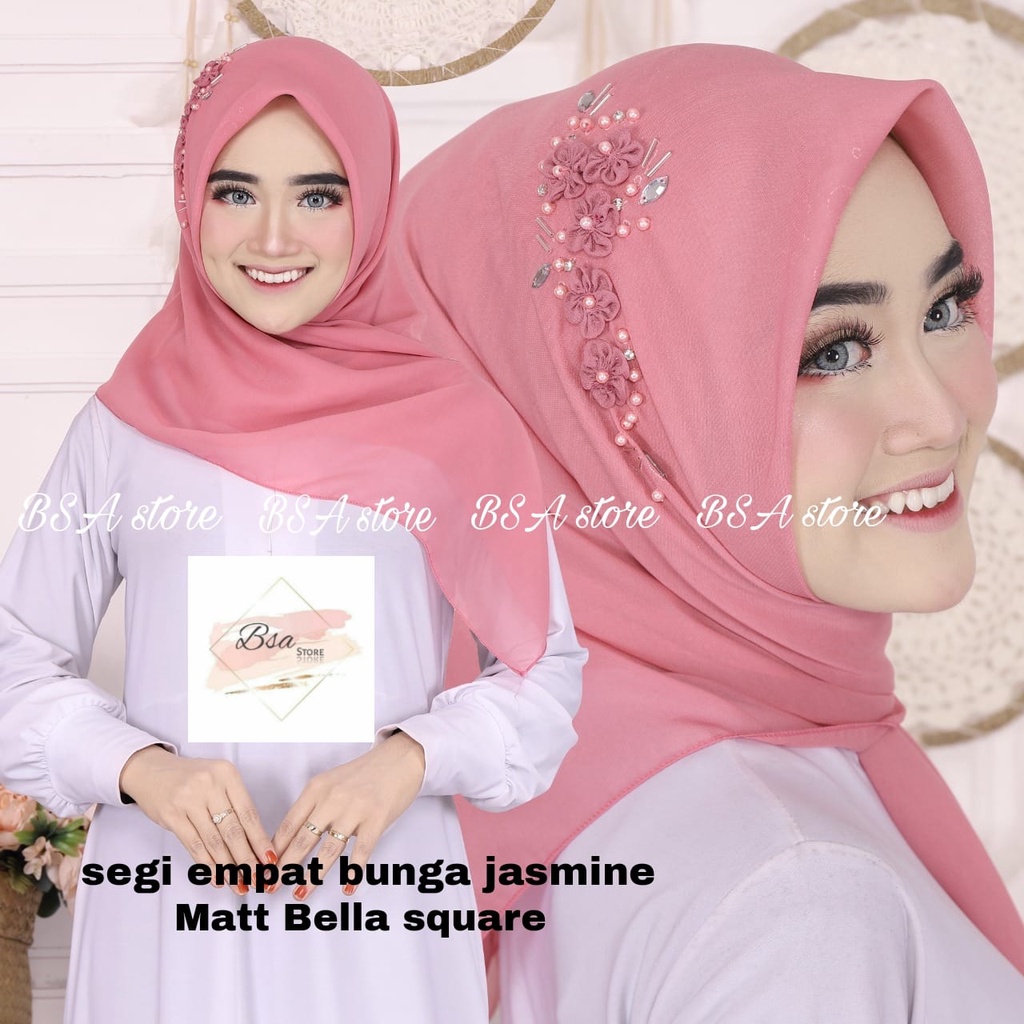 Jasmine Flower Sequin Rectangular HIJAB/Latest Sequin Rectangular HIJAB ...
