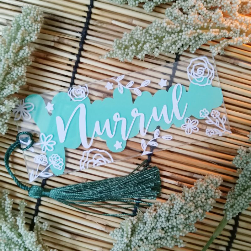 PENANDA BUKU | PENANDA ALQURAN custom nama | bookmark with tassel ...