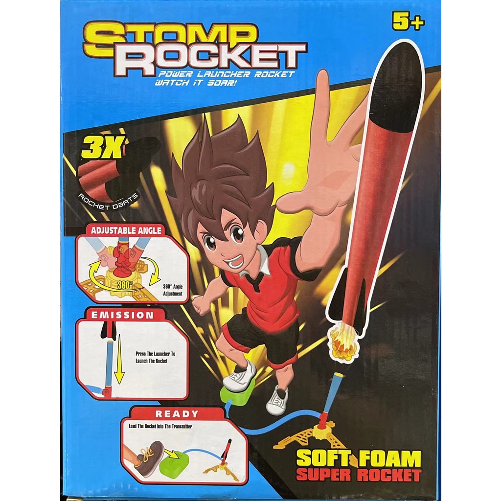 🇲🇾💥STEM EDUCATION TOY Child Adjustable Stomp Rocket Launcher Air Step ...