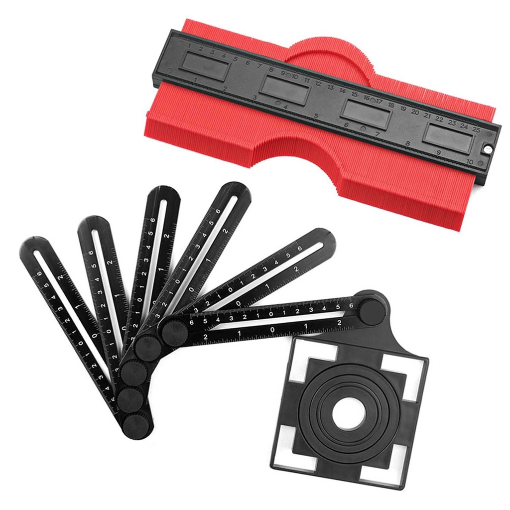 Universal Ruler & Contour Gauge Duplicator Tool 6-Sided Multi Angle ...