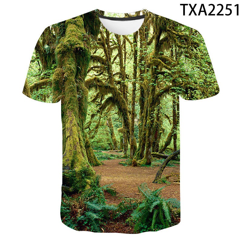 New personality Tree man print T-shirt net cloth 3D T shirt | Shopee ...