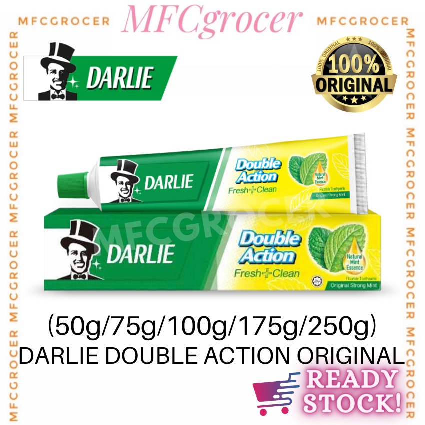 DARLIE Double Action Toothpaste Original Strong Mint (50g / 75g / 100g / 175g / 250g) | Shopee ...