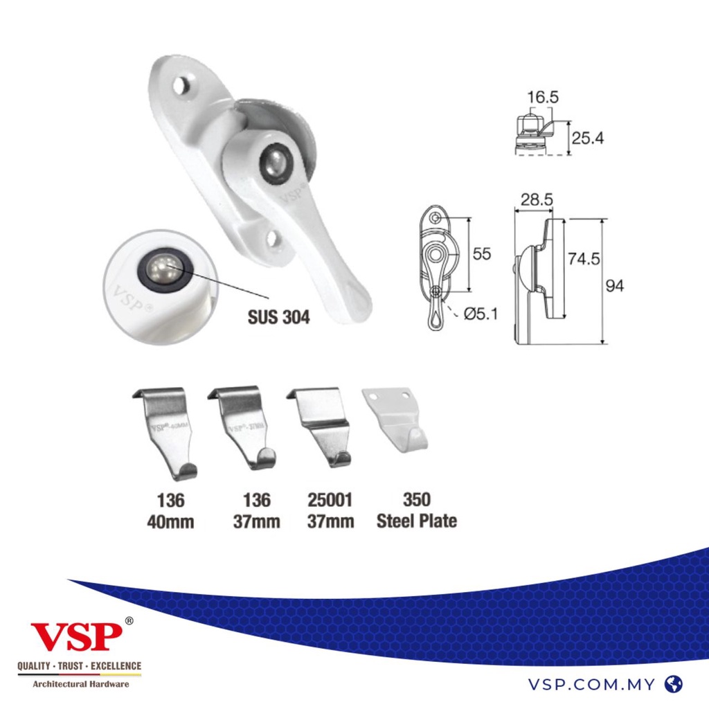 100VS - VSP-ML-817 Ambidextrous Crescent Lock | Shopee Malaysia
