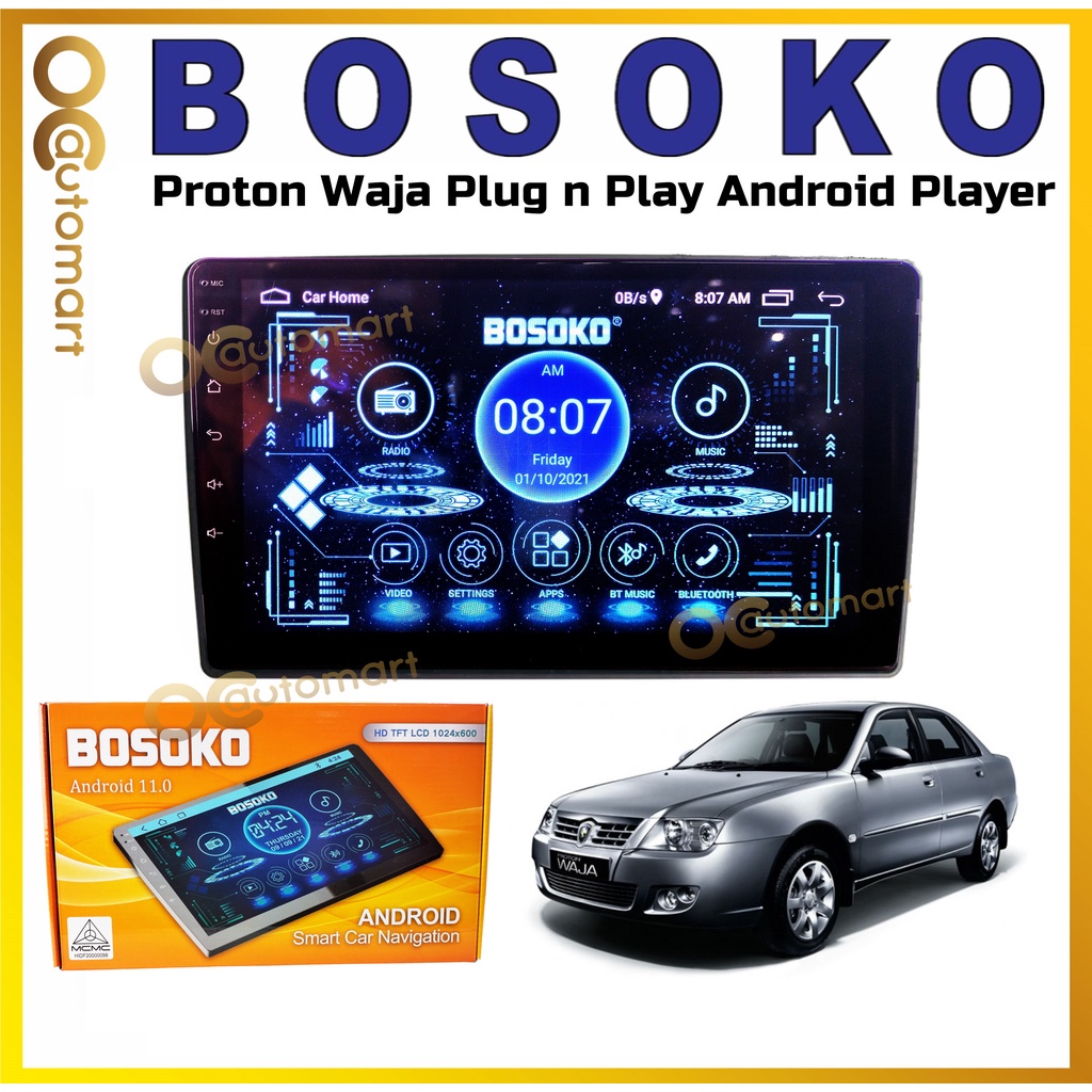 BOSOKO Plug n Play 1+16GB Android Player Proton Waja 10 Inch Android ...