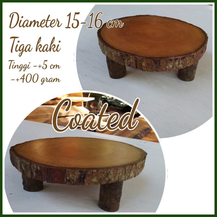 KAYU Sangkayu Placemat Wood Cutting Board Three Legs 15-16 cm Wood ...
