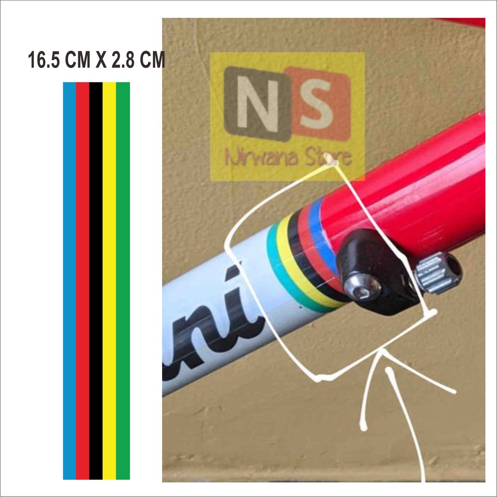 HIJAU MERAH Bicycle List Sticker Green Yellow Red decal colnage fixie ...
