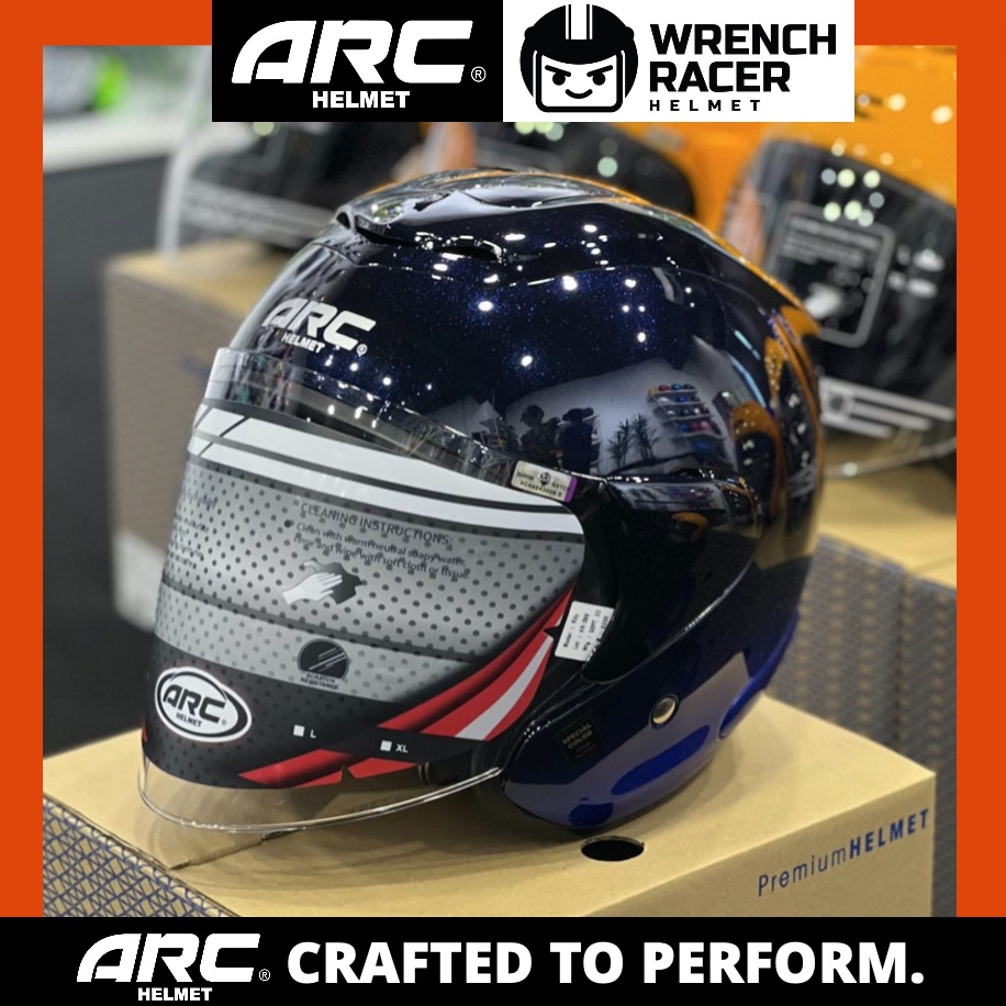 Helmet ARC Ritz Two Tone Blue ★Special Color★ V2 | Shopee Malaysia