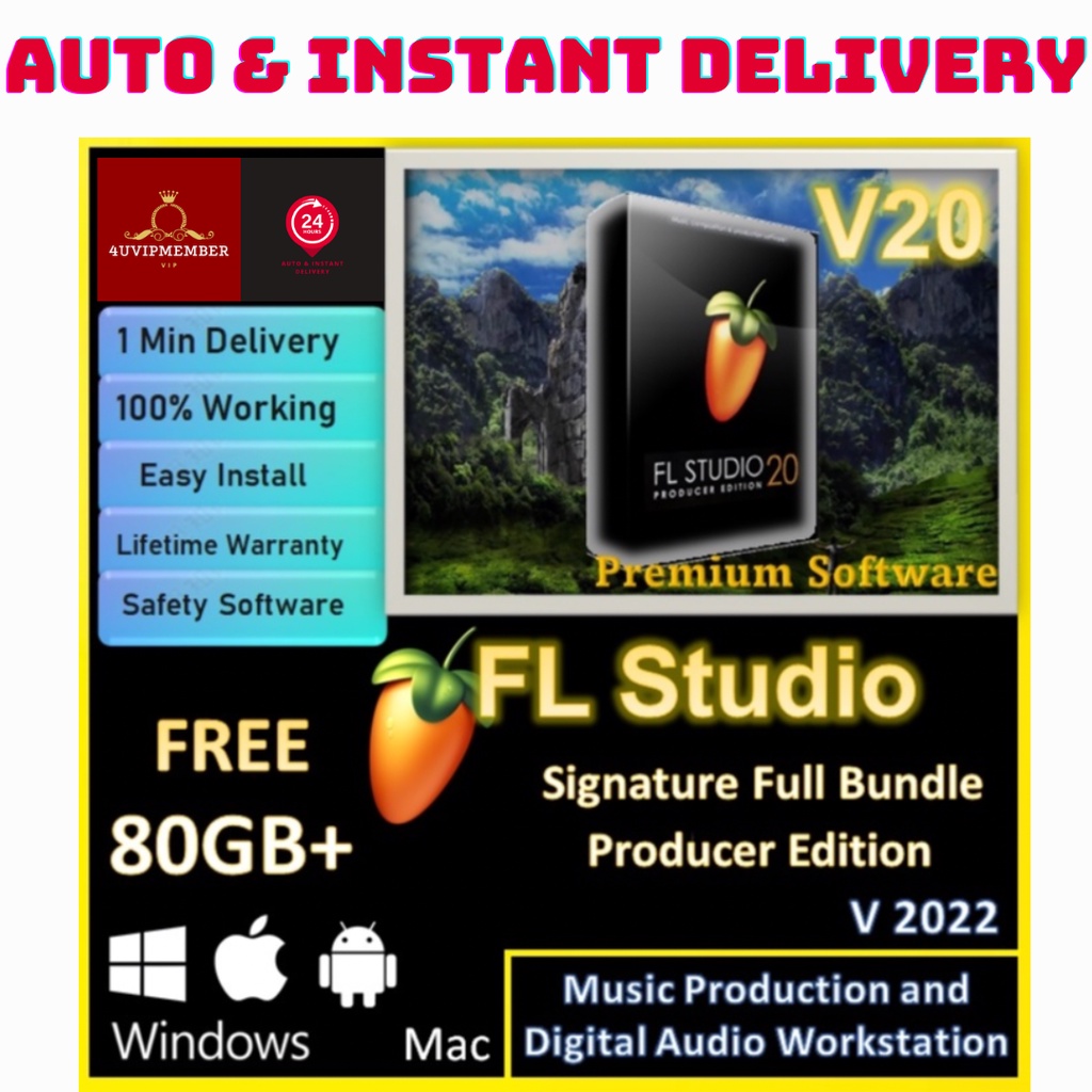 [AUTO DELIVERY]FL Studio v20.8.4 Signature🔥Bundle Producer Edition 80GB Plugins VST Music Audio ...