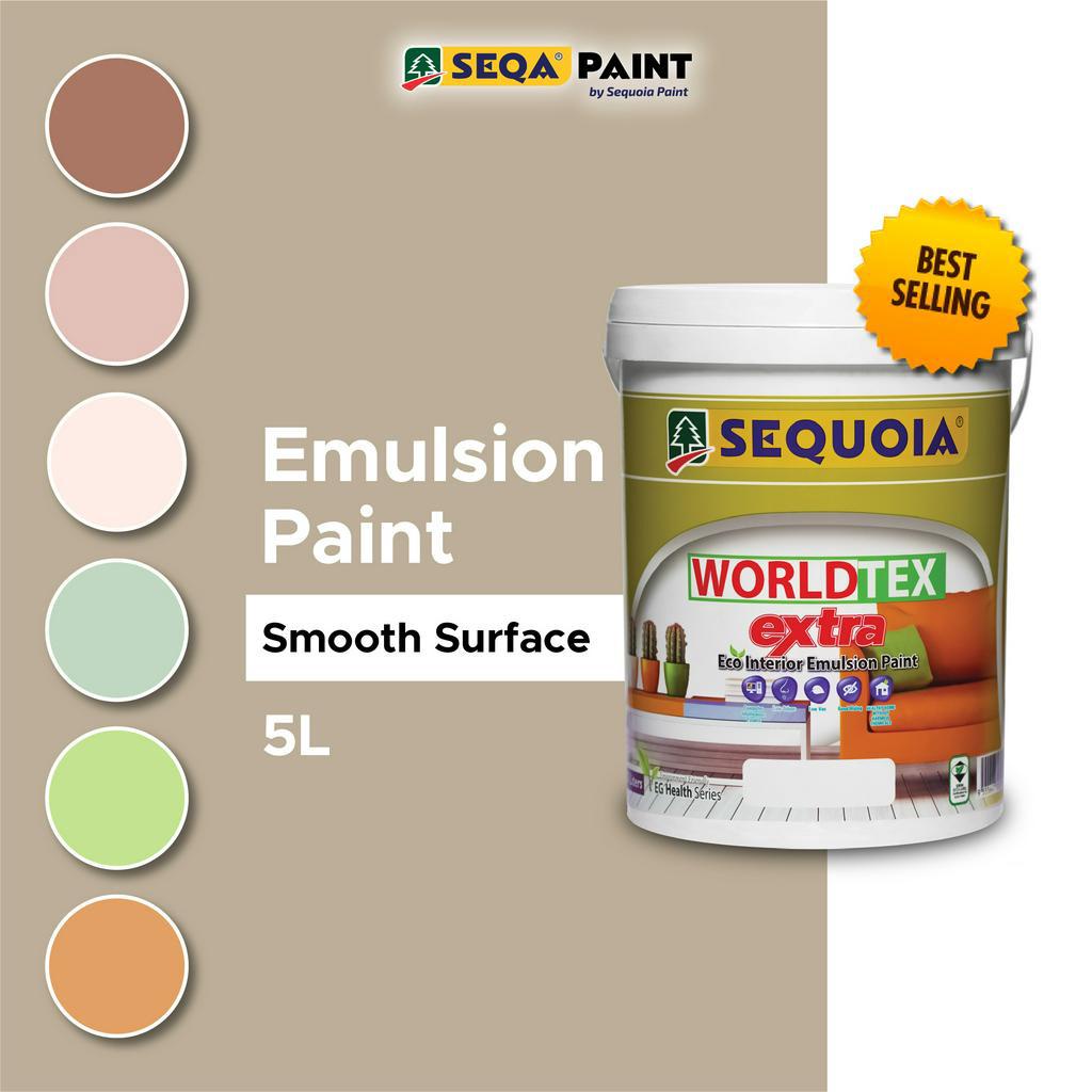 Emulsion Paint Warna Soft Pastel 📌 5L Seqa Worldtex Extra 💢 Cat Dalam ...