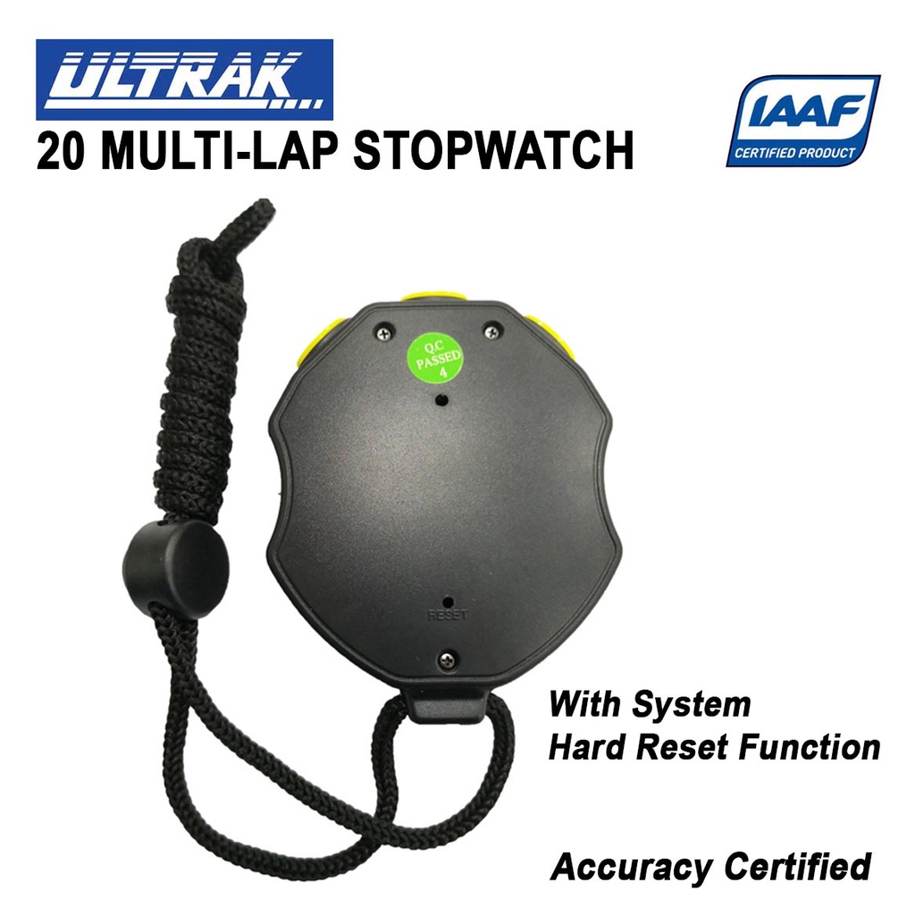Ultrak Sports Stopwatch Multi Function 20 Lap Memory Stop Watch Coach ...