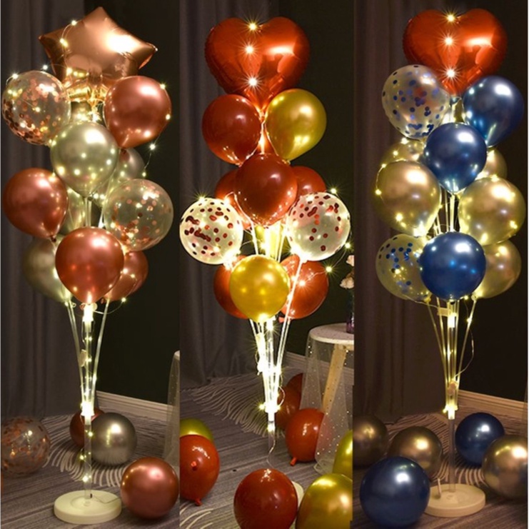 LED balloon Bouquet Transparent Luminous balloons stand with balloon ...